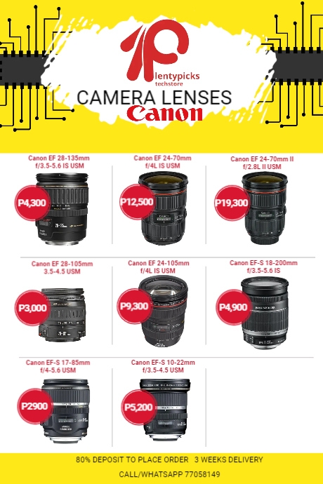 Canon lens catalogue | PosterMyWall