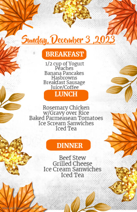 fall menu, autumn menu | PosterMyWall