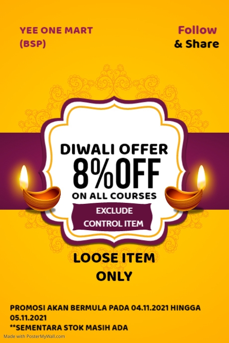 Copy of Copy of Diwali Course Offer Post Template | PosterMyWall