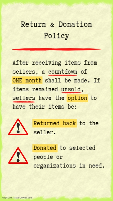 ReLoveBN Return & Donation Policy 1 | PosterMyWall