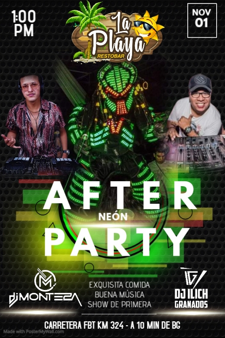 Copy of Copia de Neon Party Flyer Template | PosterMyWall