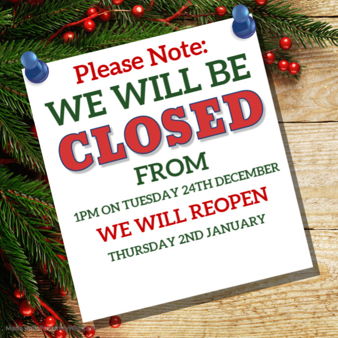 Closed Christmas Day Social Media Template | PosterMyWall