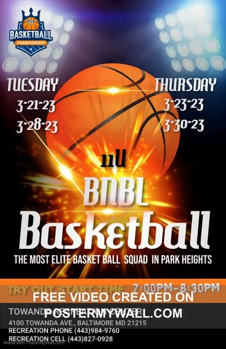 Towanda 11U tryouts BBall | PosterMyWall