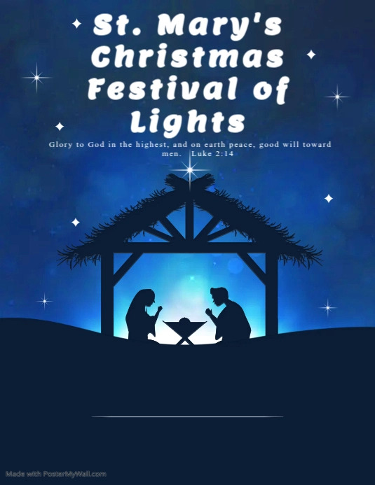 Christmas Nativity Scene Church Service Flyer | PosterMyWall