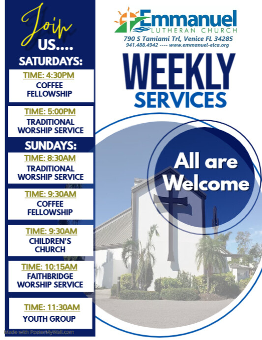 Weekly services | PosterMyWall