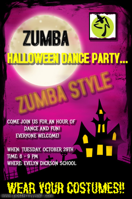 HALLOWEEN DANCE PARTY ~ ZUMBA STYLE!!! | PosterMyWall