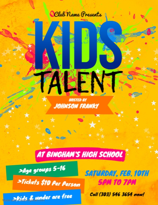 Copy of Kids Talent Flyer | PosterMyWall