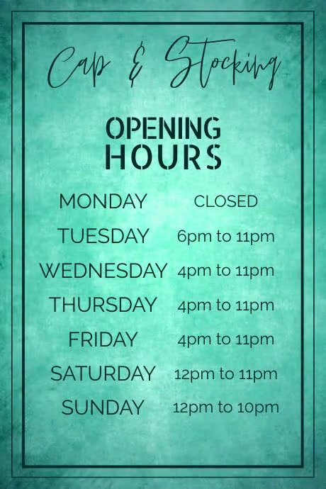 Business Hours Template, Opening Hours Sign, | PosterMyWall