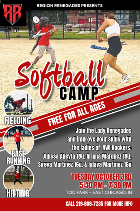softball youth camp flyer template | PosterMyWall