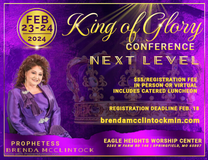 Purple & Gold Church Conference Template (3) | PosterMyWall