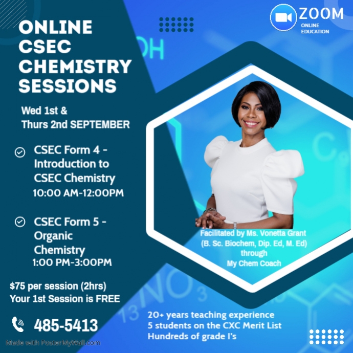 Online CSEC Chemistry Classes Flyer | PosterMyWall