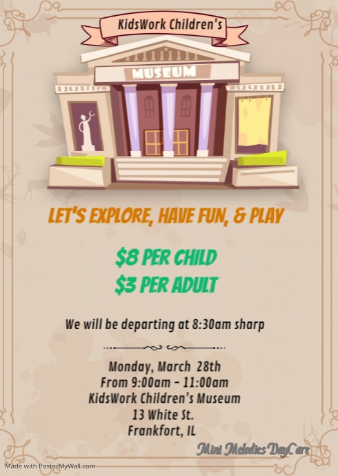 Copy of Museum birthday theme invitation | PosterMyWall