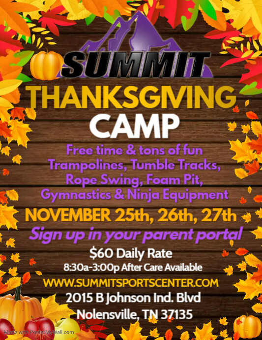 Thanksgiving Camp Flyer | PosterMyWall