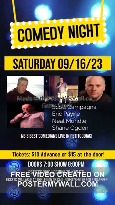 Comedy Night Flyer Poster Template Video Ad | PosterMyWall