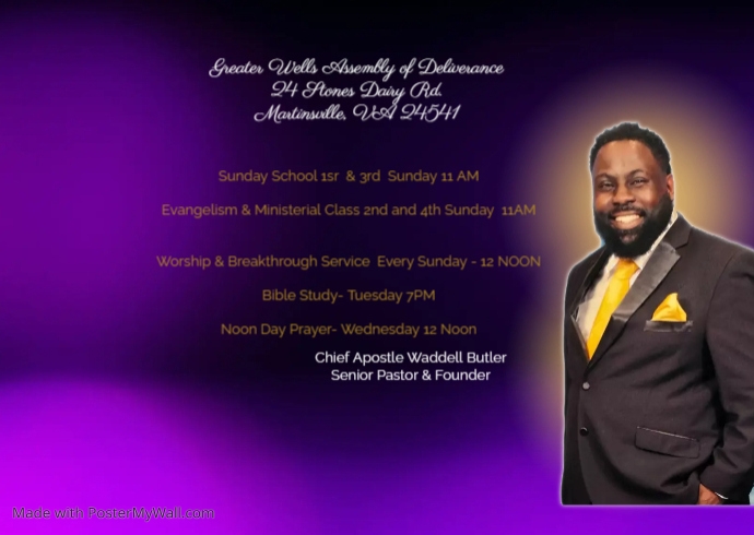 Purple Pastor Anniversary Postcard | PosterMyWall