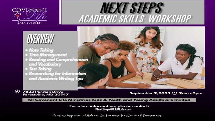 2023 Next Step Workshop - 1920X1080 | PosterMyWall