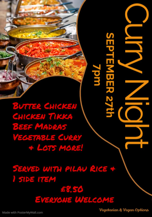 Curry Night Menu | PosterMyWall