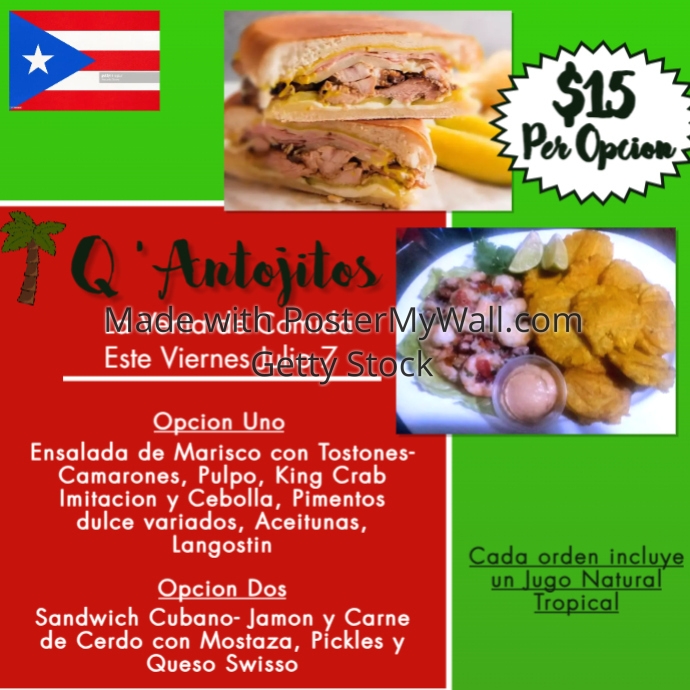 Copy of Priscilla Menu Spanish(1) | PosterMyWall