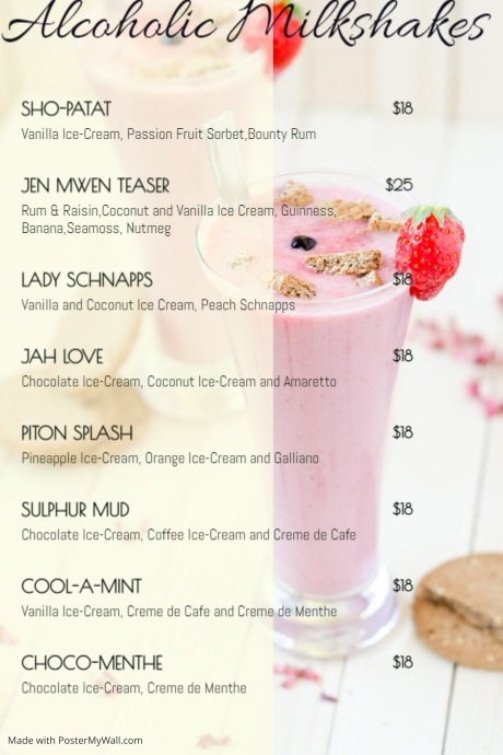 Copy of Cocktail Menu Card Template | PosterMyWall