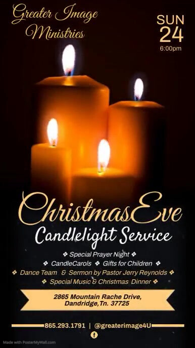 Christmas Eve Candlelight Service Template | PosterMyWall