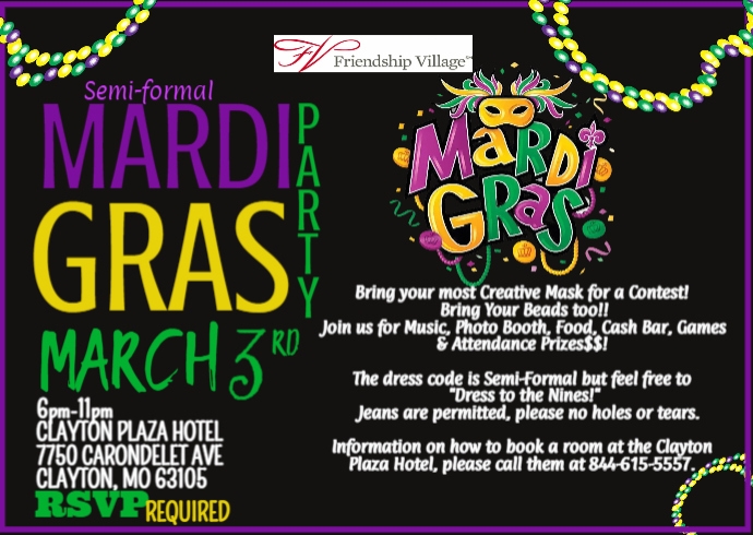 Copy of Mardi Gras Party Invitation | PosterMyWall