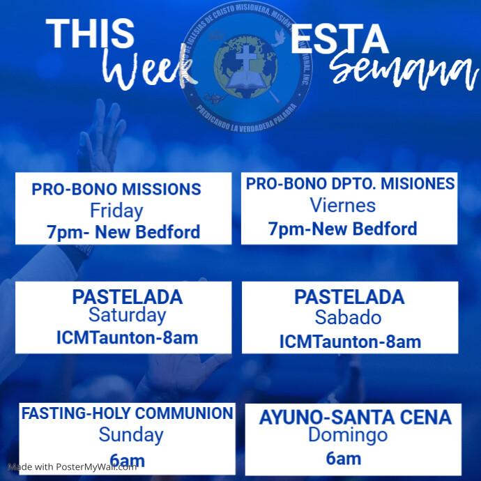 church this week's weekly activities | PosterMyWall
