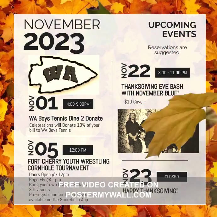Copy of Autumn 2023 upcoming events video flyer | PosterMyWall