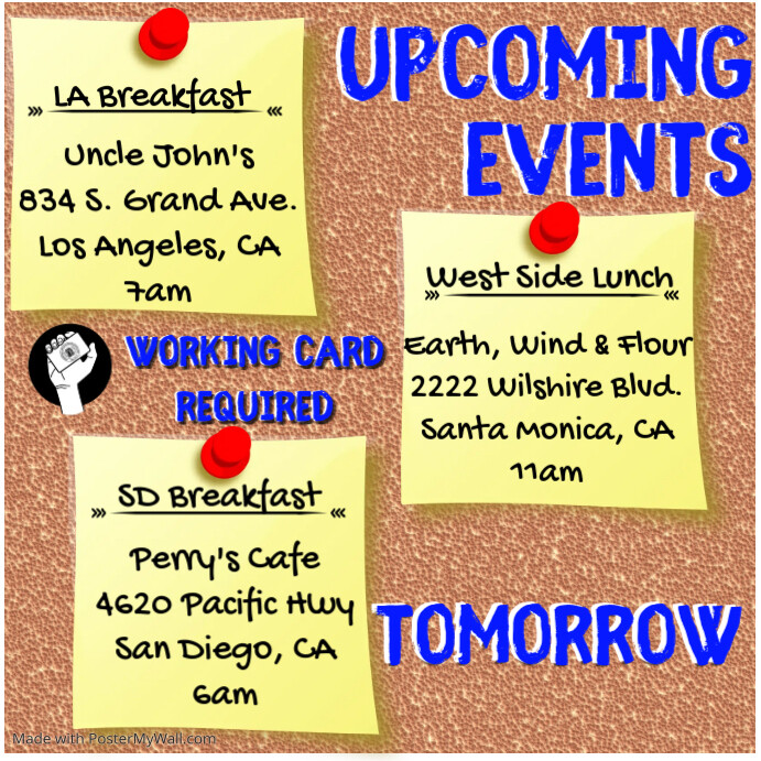Copy of TomorrowUpcomingEvents | PosterMyWall