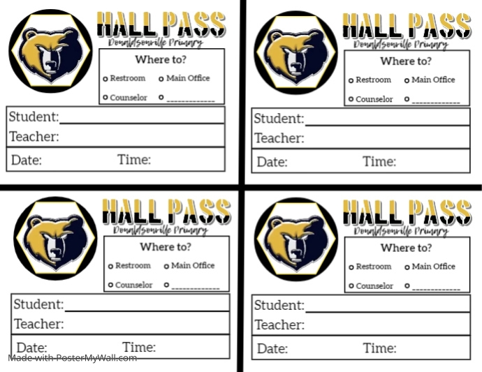 School Hall Pass | PosterMyWall