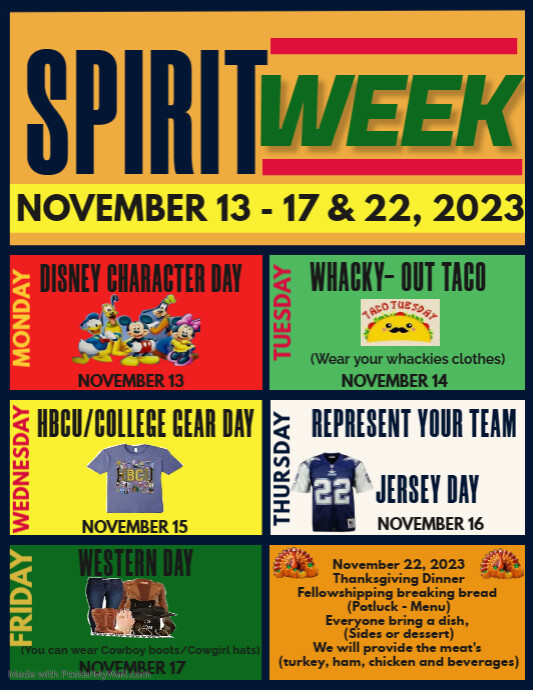 Spirit Week Flyer (2) | PosterMyWall