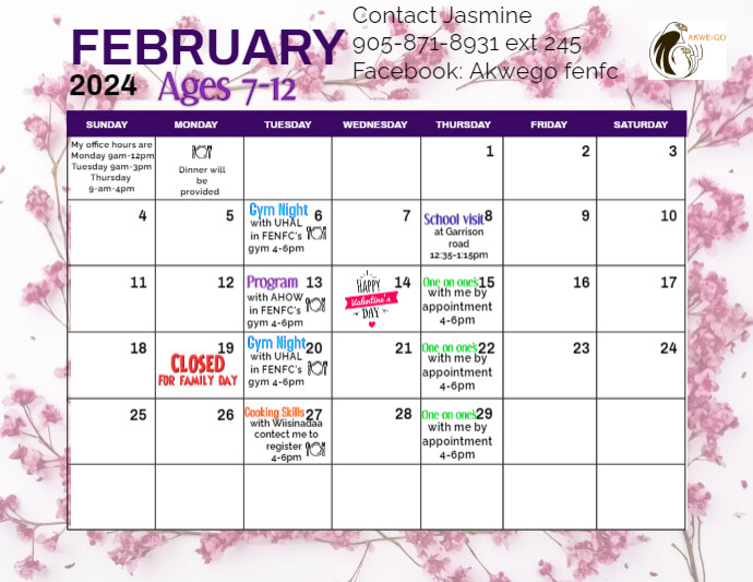 February Monthly Events Calendar | PosterMyWall