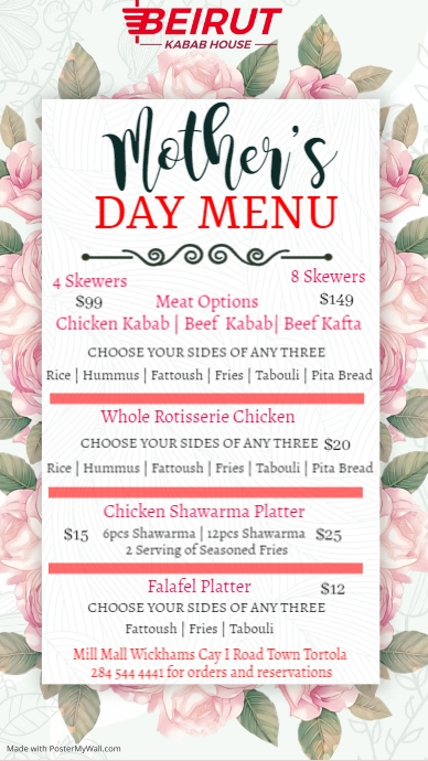 Copy of women's day, women's day menu | PosterMyWall