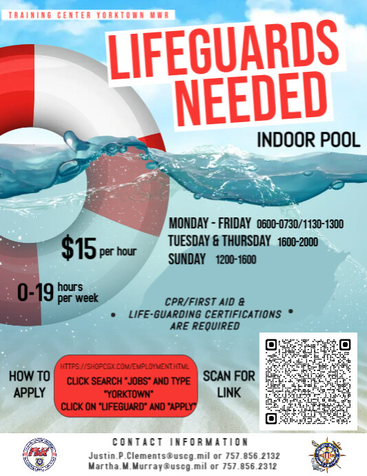 Lifeguards Needed - Portrait (2024) with QR Code) | PosterMyWall