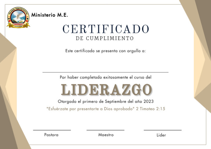 Certificado de Lider | PosterMyWall
