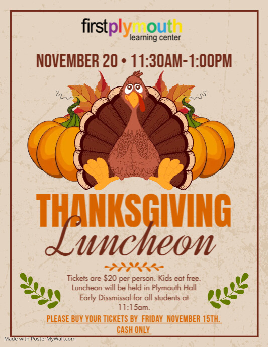 Copy of THANKSGIVING FLYER | PosterMyWall