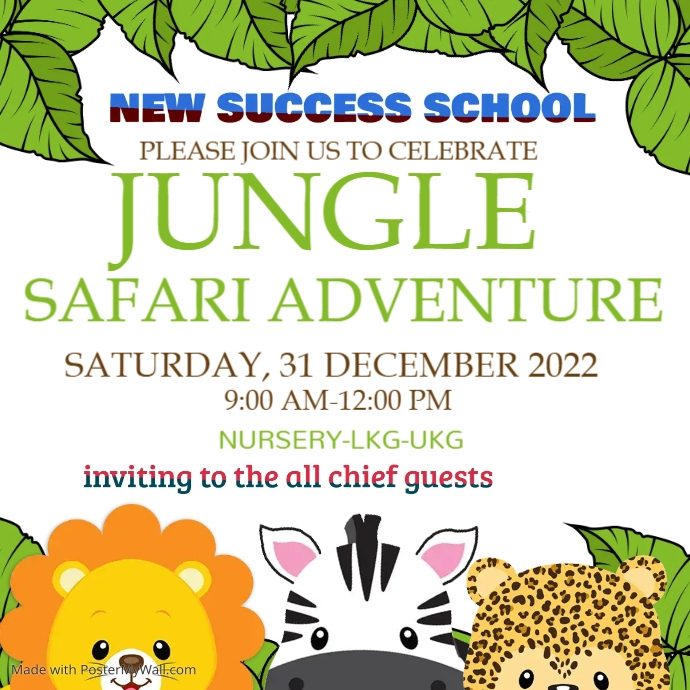 JUNGLE SAFARI THEME BIRTHDAY TEMPLATE | PosterMyWall