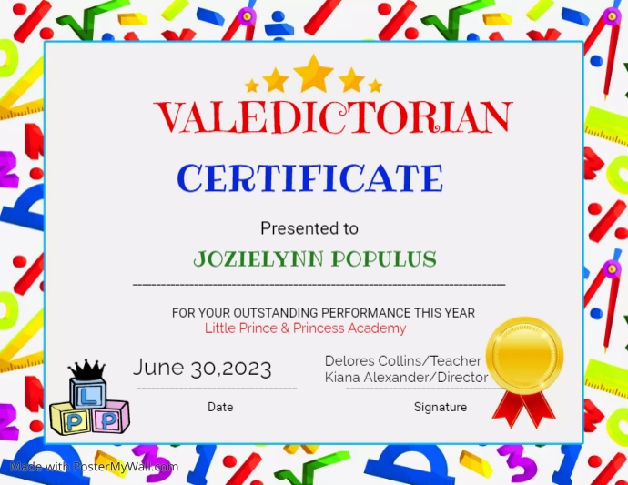 Copy of Math award certificate | PosterMyWall