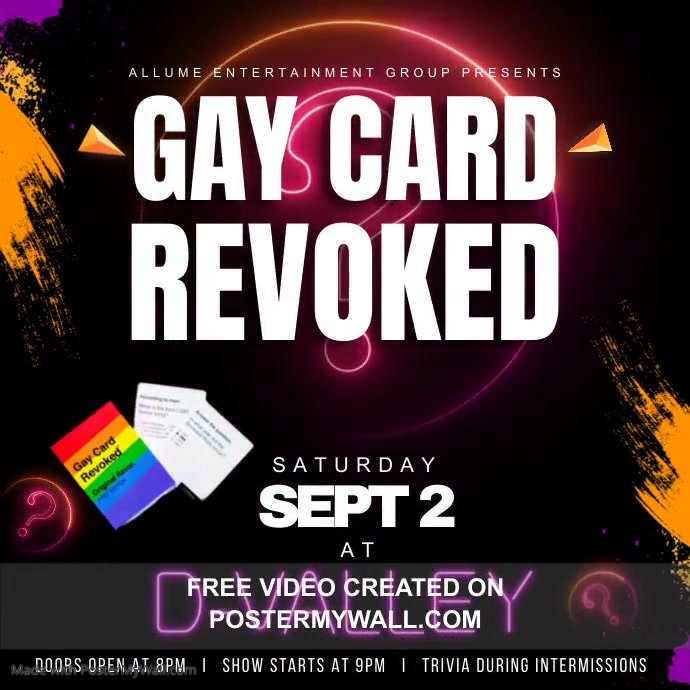 Copy of Gay Card Revoked | PosterMyWall