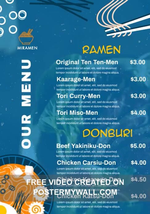 Ramen Food Menu | PosterMyWall