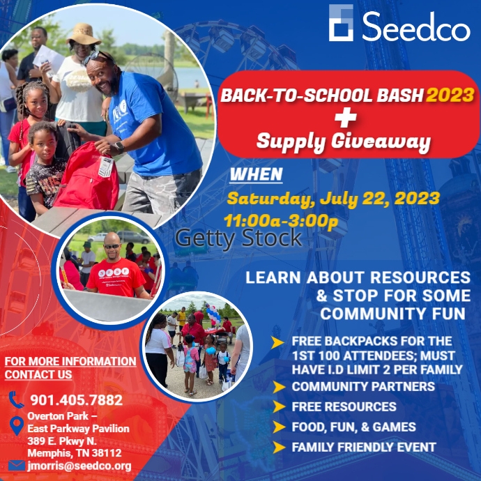 Seedco MSRO Community Back to School Flyer INSTAGRAM SIZE | PosterMyWall
