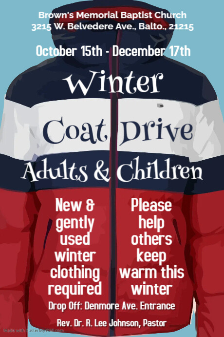 Winter Coat Drive Poster Template | PosterMyWall