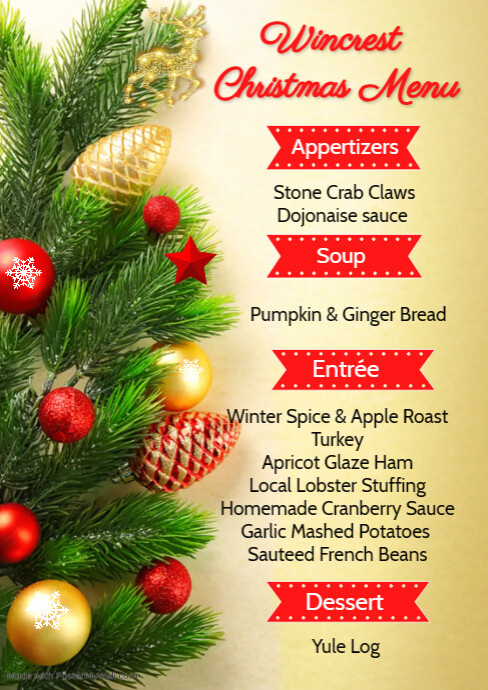 Christmas menu | PosterMyWall
