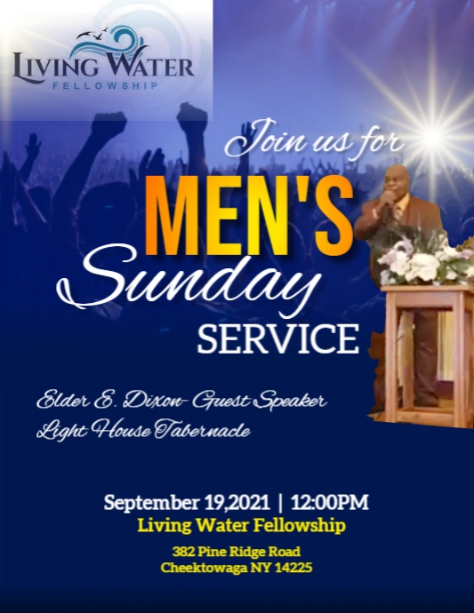 Copy of men's sunday service flyer | PosterMyWall