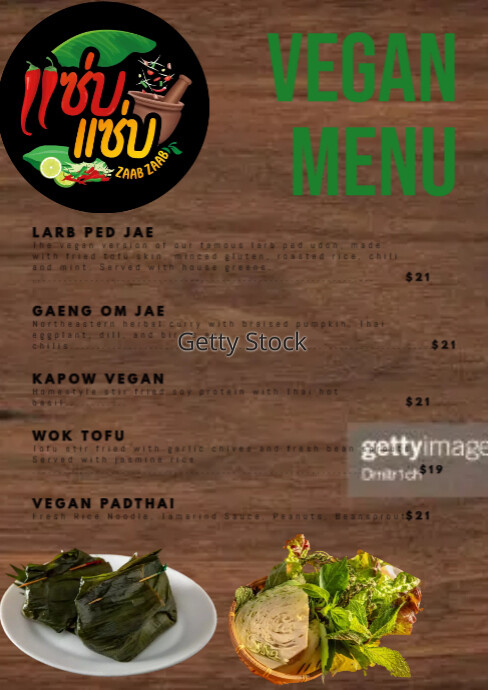PURE VEGAN MENU NEW | PosterMyWall