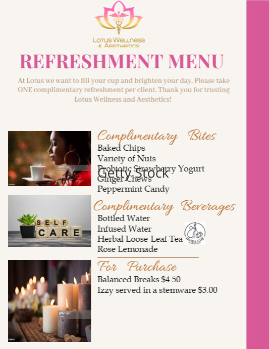 SNACK BAR CART MENU | PosterMyWall