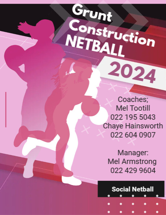 Pink Netball Game Day Flyer | PosterMyWall