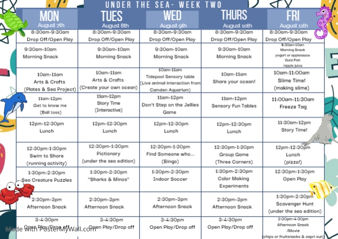 Copy of Class schedule doodles school calendar (2) | PosterMyWall