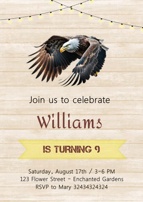 Copy of Eagle party tem invitation | PosterMyWall