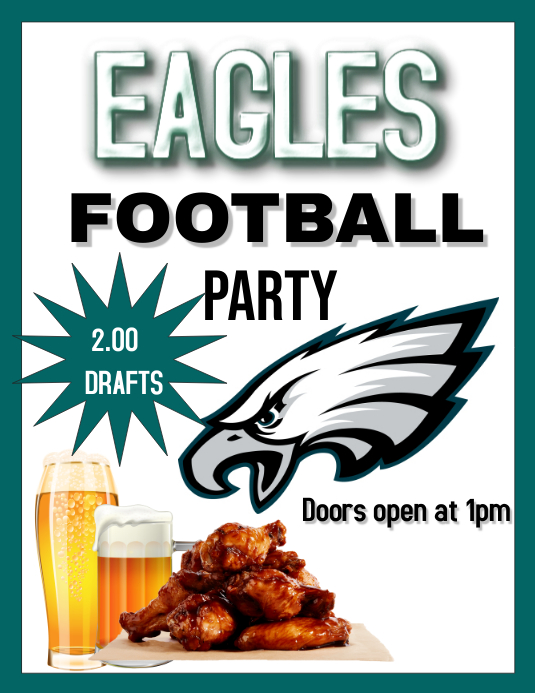 Copy of eagles footbal party bar | PosterMyWall
