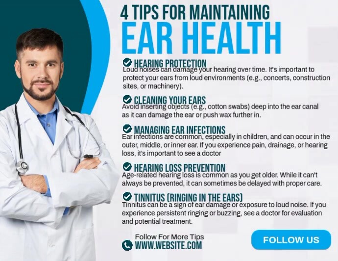Plantilla de Ear Health Tips | PosterMyWall